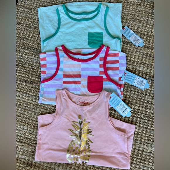 Cat & Jack | Shirts & Tops | Nwt Cat Jack Set Of 3 Tops 5t Tanks | Poshmark